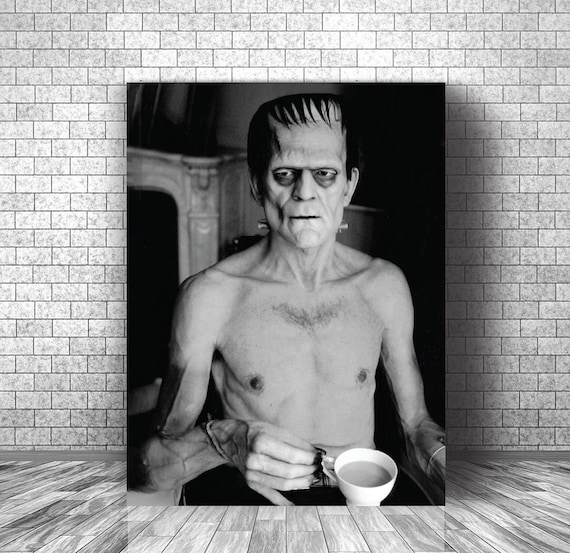 Frankenstein Poster Drinking Tea Boris Karloff Classic - Etsy