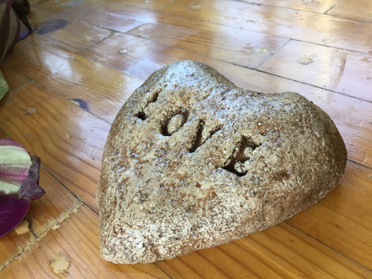 5 x 4 solid concrete LOVE rock | Etsy