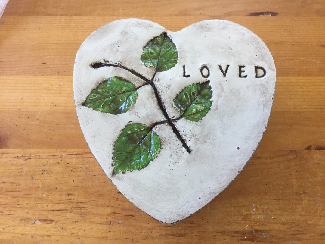10 In. Solid Concrete Heart Stepping Stone - Etsy
