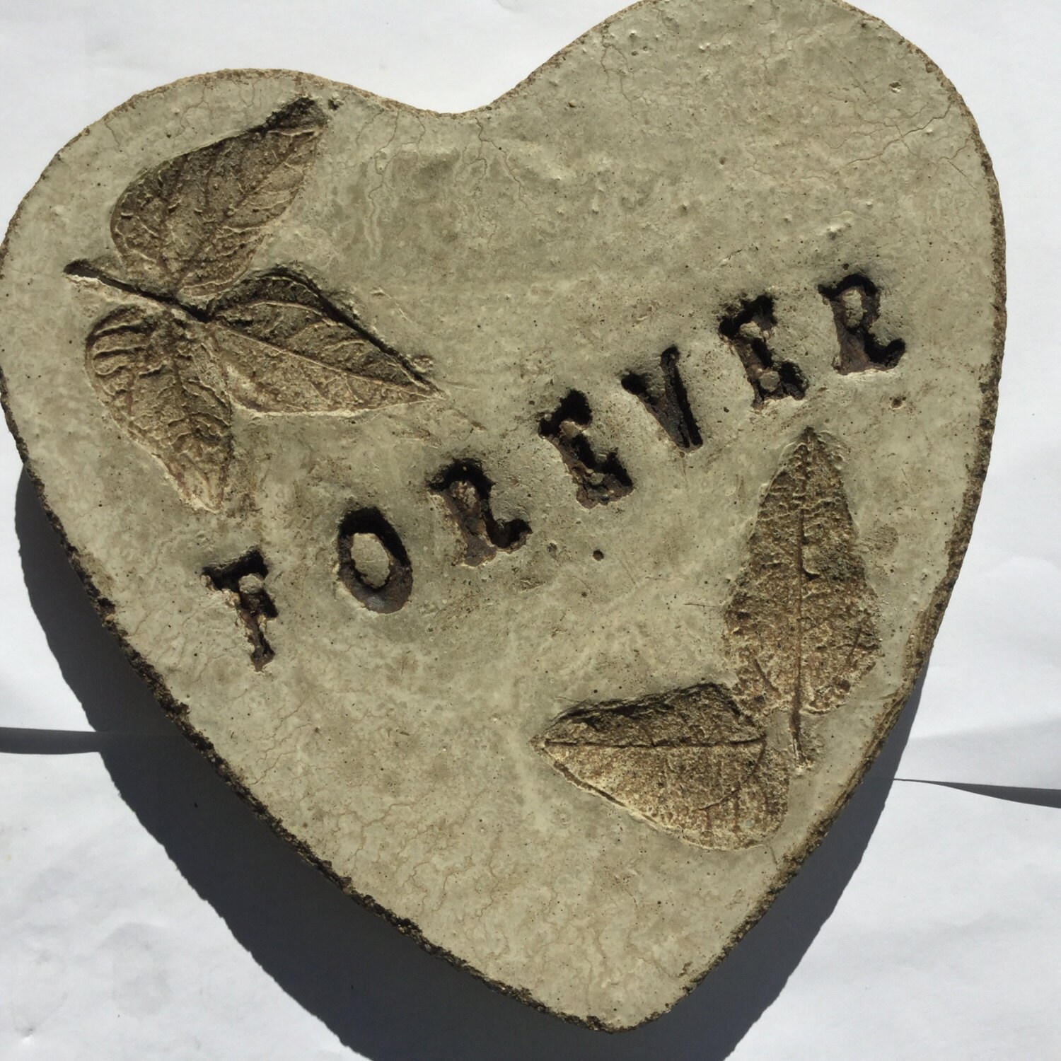Rustic concrete heart Forever | Etsy