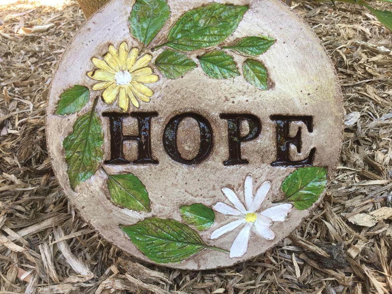 9 In. " Hope" Concrete Stepping Stone/garden Stone - Etsy