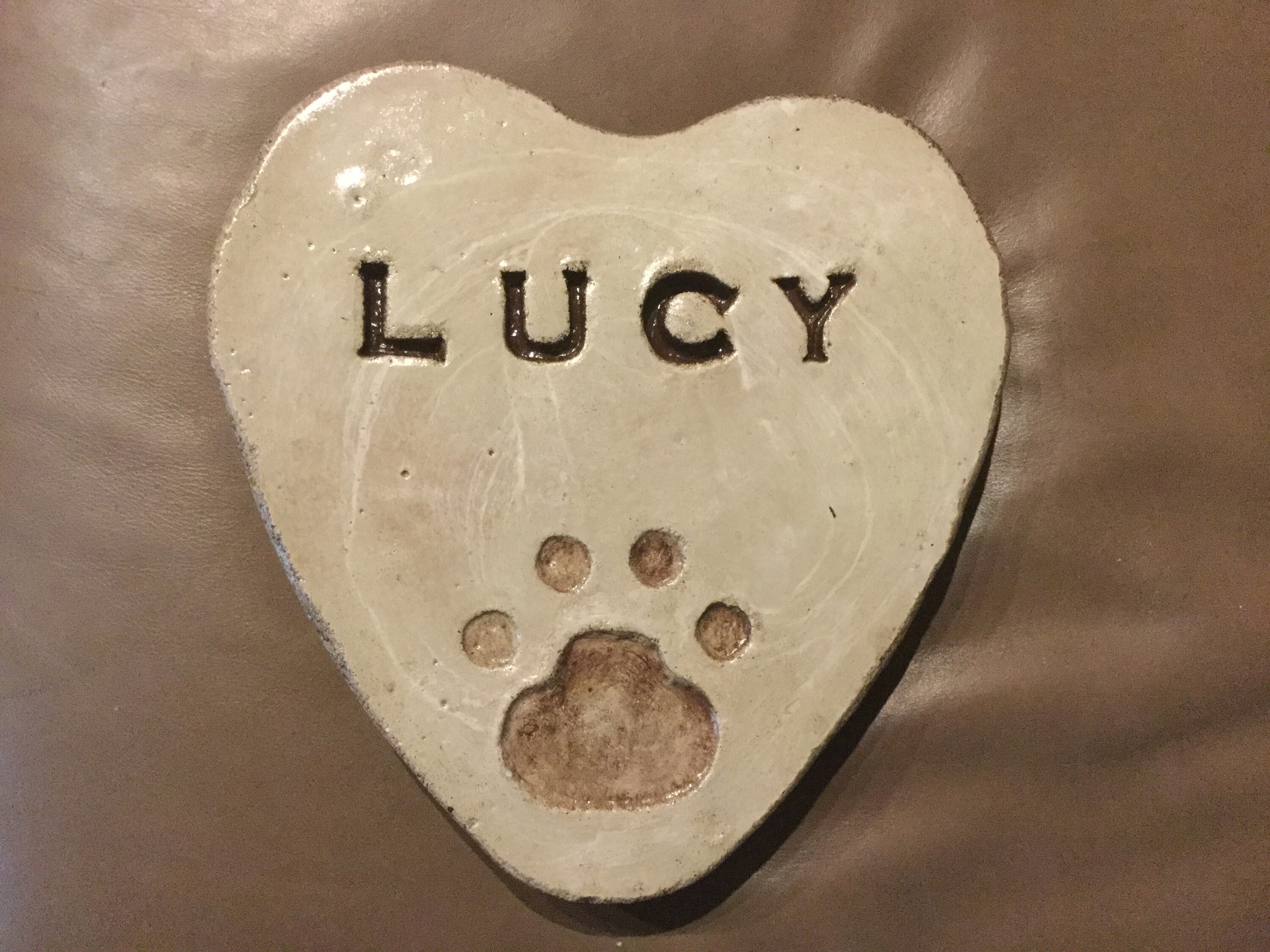 8 In. Concrete Pet Memorial Stone/garden Stone/ Personalized Pet Garden ...
