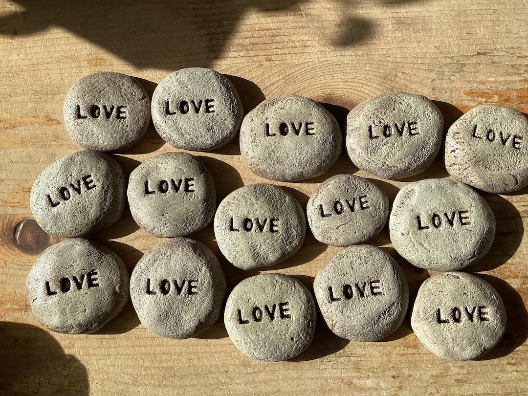 20 Solid Concrete “LOVE” One Word Stones/rocks - - Etsy