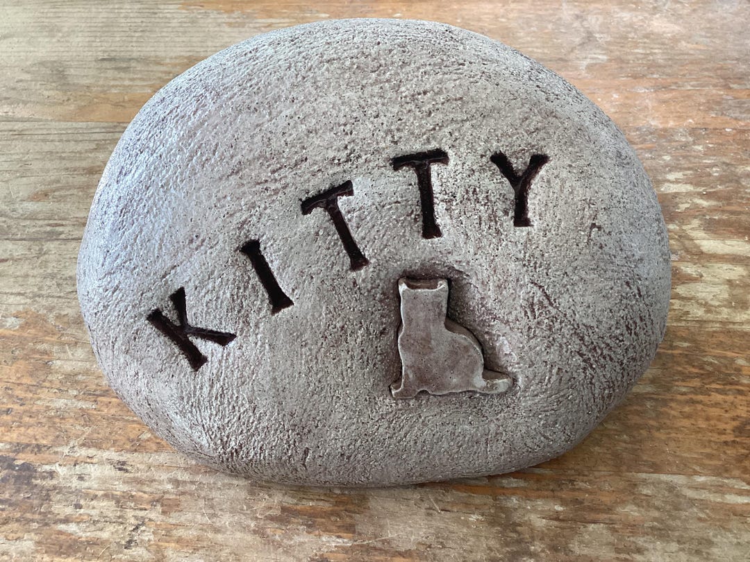 Solid Concrete Rustic “kitty” Memorial/ Cat Memorial Stone - Etsy