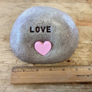 Solid Concrete “love” Garden Rock/inspirational Rock - Etsy