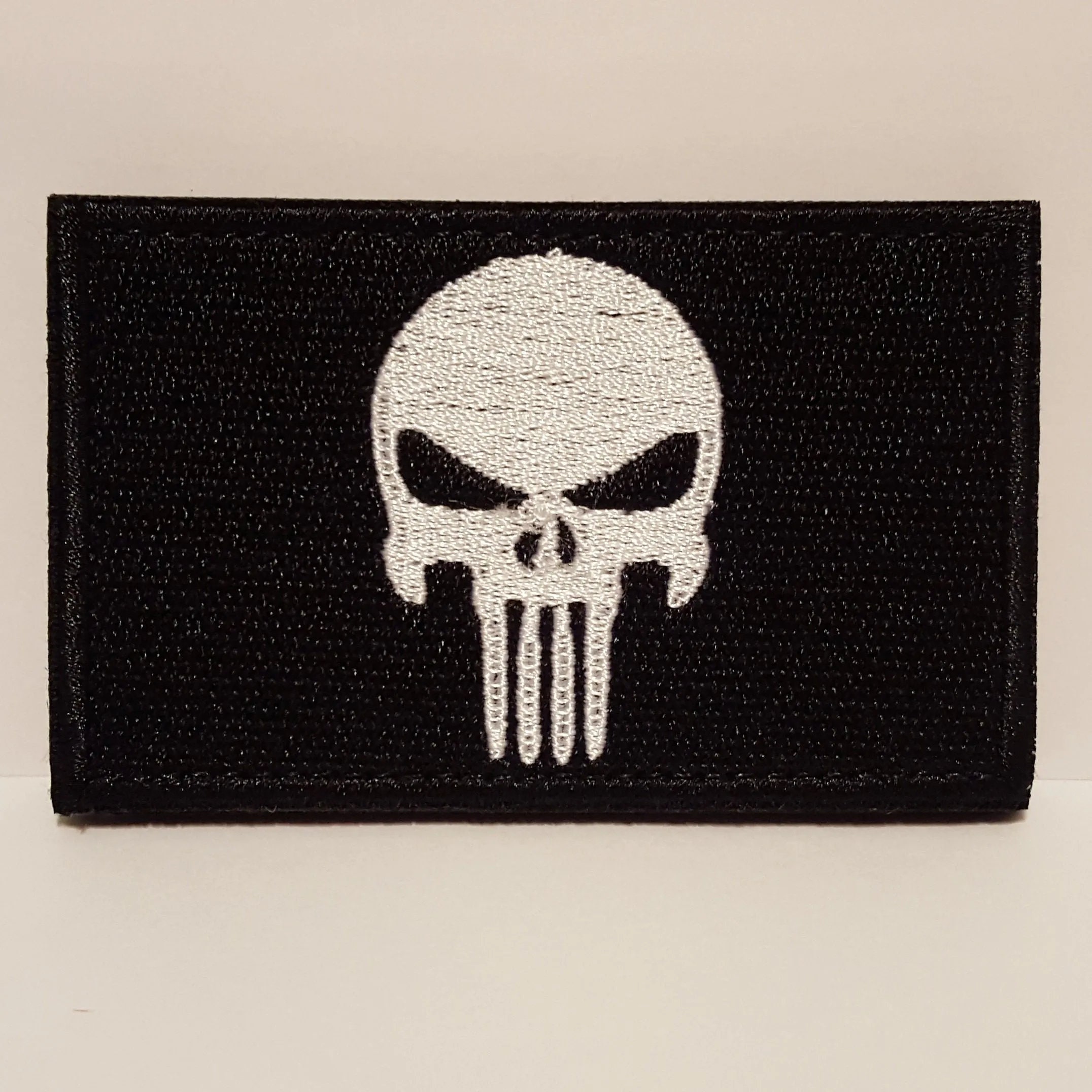 Punisher Tactical Patch W/ Hook & Loop Backing Black/gray - Etsy