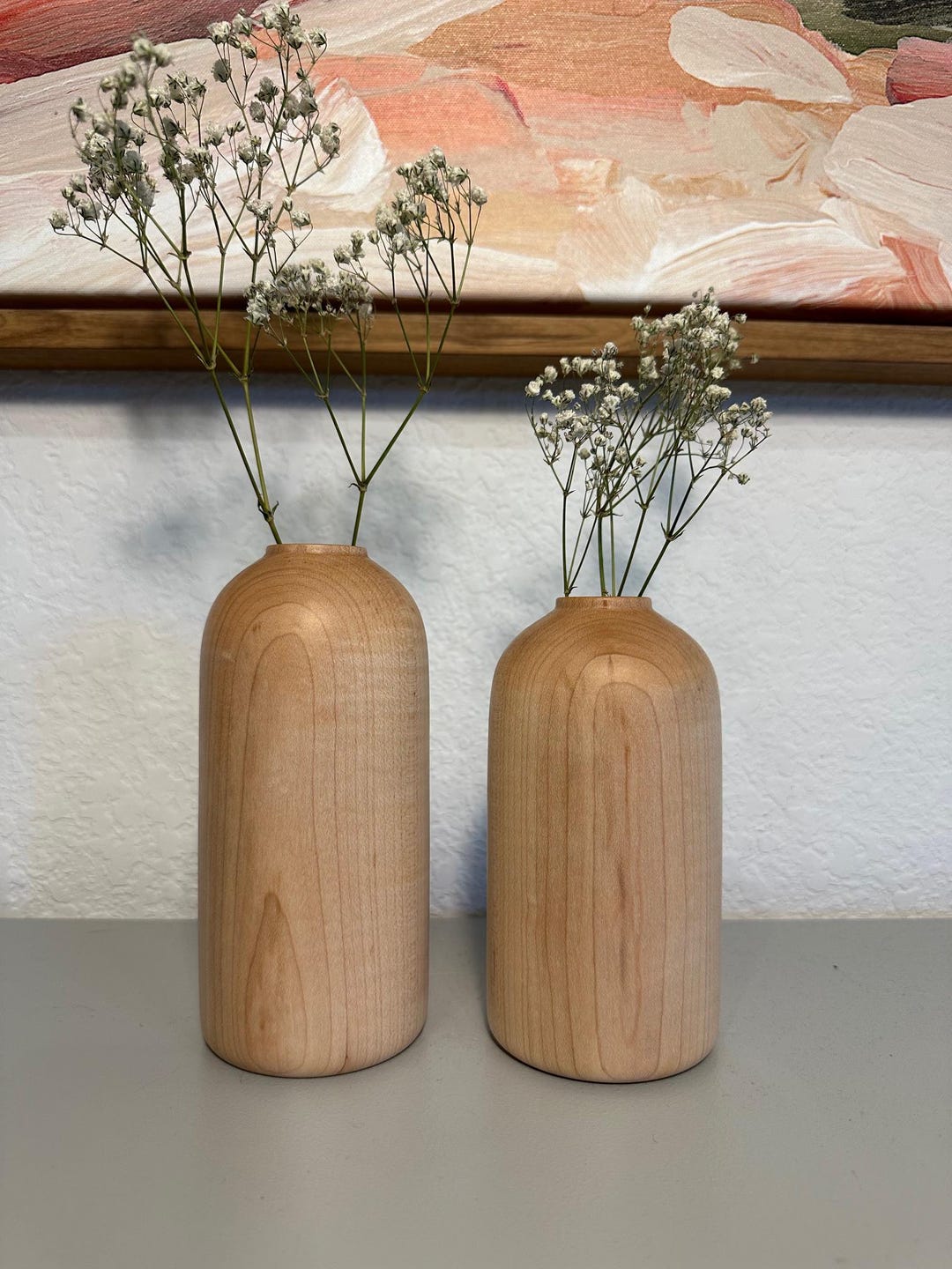Beautiful, Modern Wood Vase, Set of 2 - Etsy