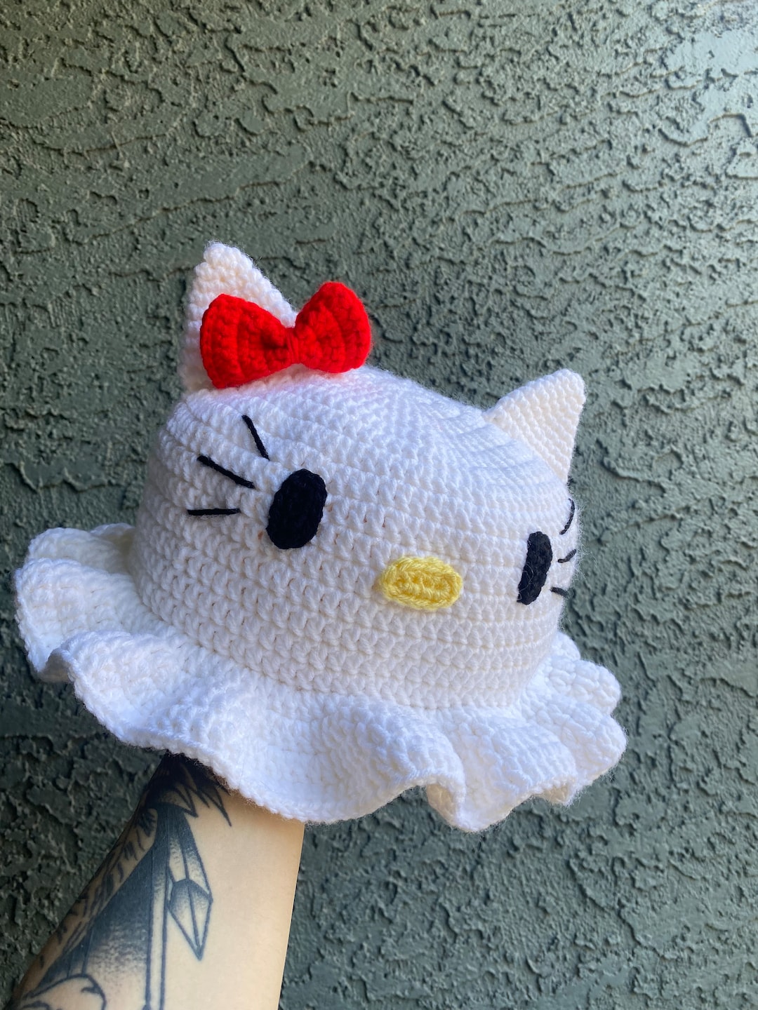 Crochet Sanrio Hello Kitty Bucket Hat - Etsy