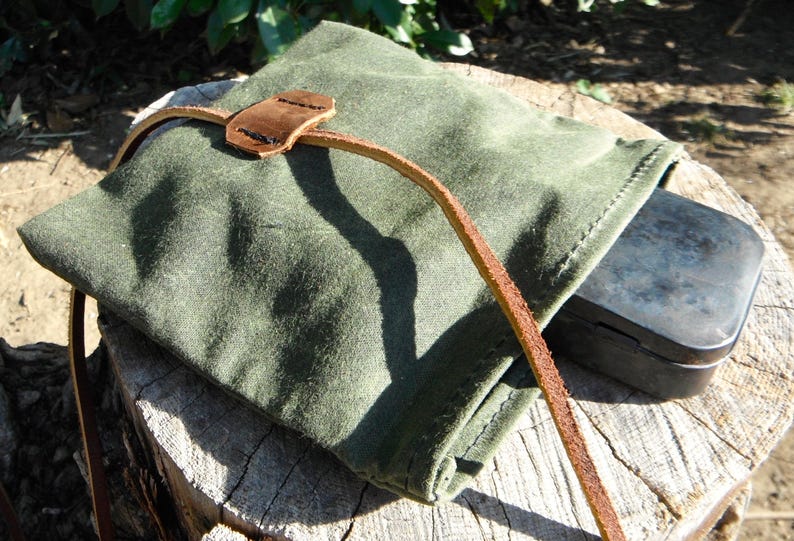 Brown Dog Pouch and Bag Waxed Canvas Roll Top Pouch: Organize - Etsy