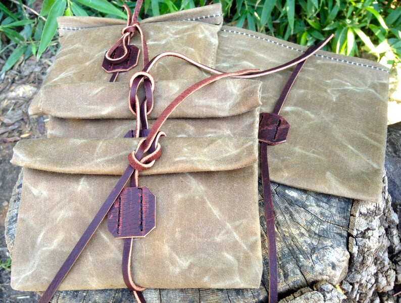 Brown Dog Pouch and Bag Waxed Canvas Roll Top Pouch: Organize - Etsy