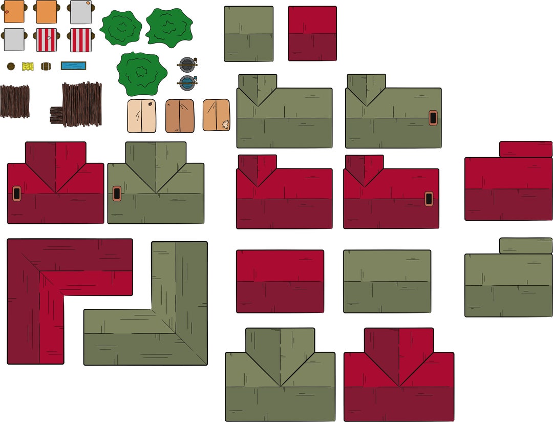 DND Roll20 Digital Map Assets / Small Town - Etsy Finland