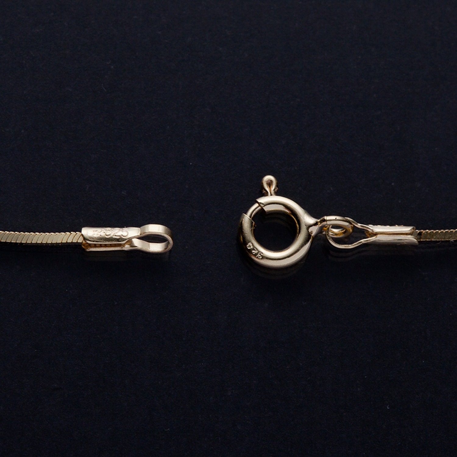 18k Gold Over925 Sterling Silver0.9 Mm Square Cut Snake | Etsy