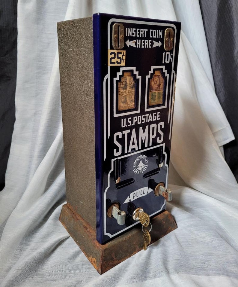 US Postage Stamp Coin Operated Vending Machine Art Deco Porcelain ...