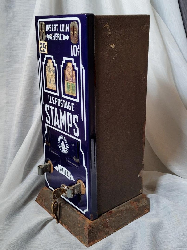 US Postage Stamp Coin Operated Vending Machine Art Deco Porcelain ...