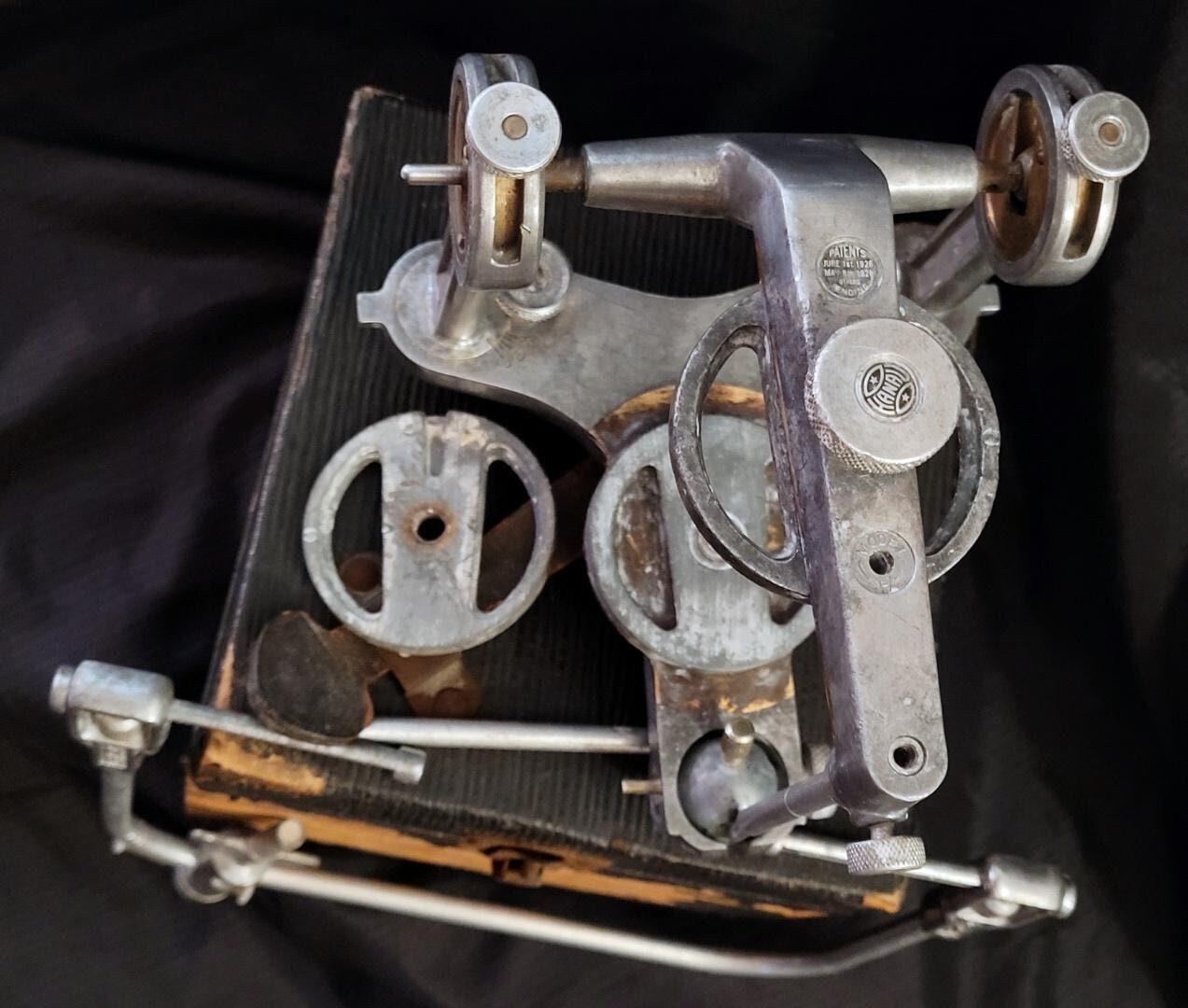 Antique Hanau Adjustable Dental Articulator Wood Case Face Bow Medical ...