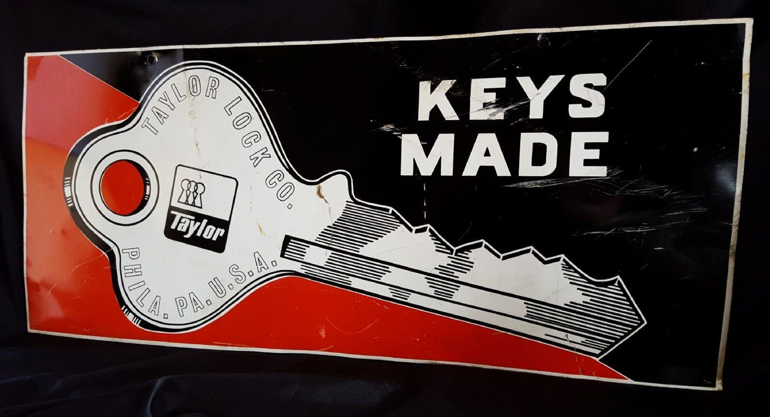 Rare Taylor Lock Co Keys Made Double-sided Advertising Sign Locksmith ...