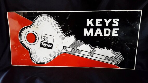 Rare Taylor Lock Co Keys Made Double-Sided Advertising Sign | Etsy