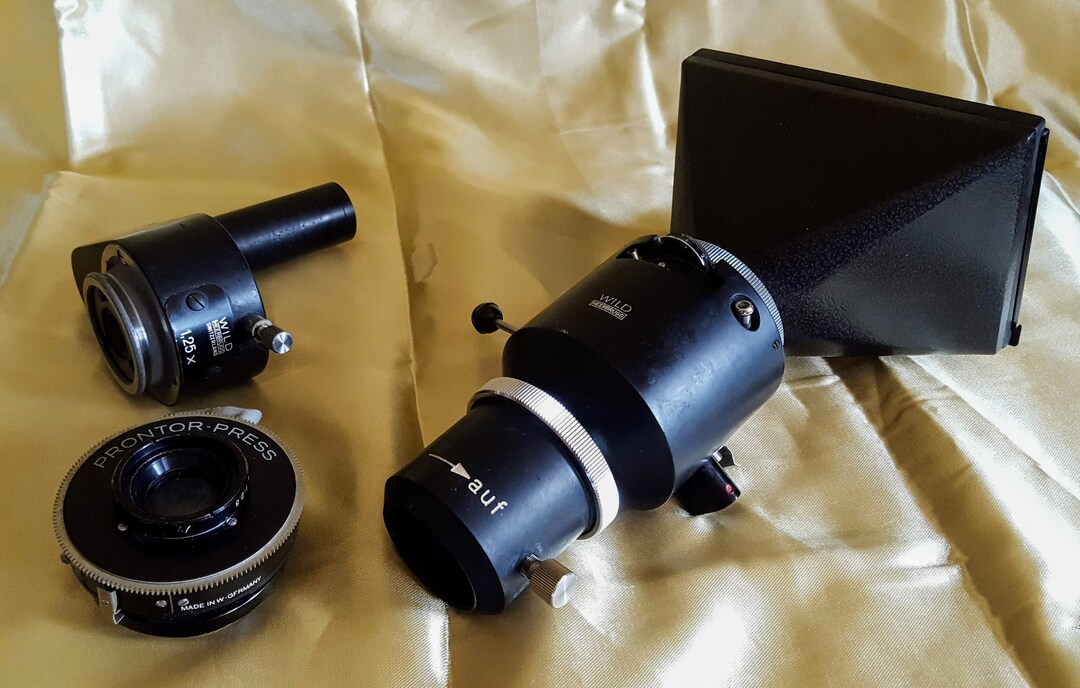 Wild Heerbrugg Prontor Press Photo Microscope Attachments Industrial ...