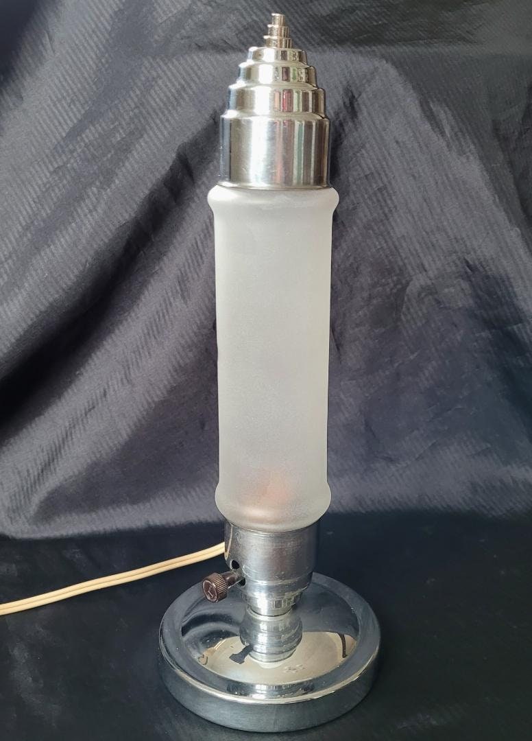 Deco Skyscraper Torpedo Bullet Lamp Boudoir Light Frosted Glass Shade ...