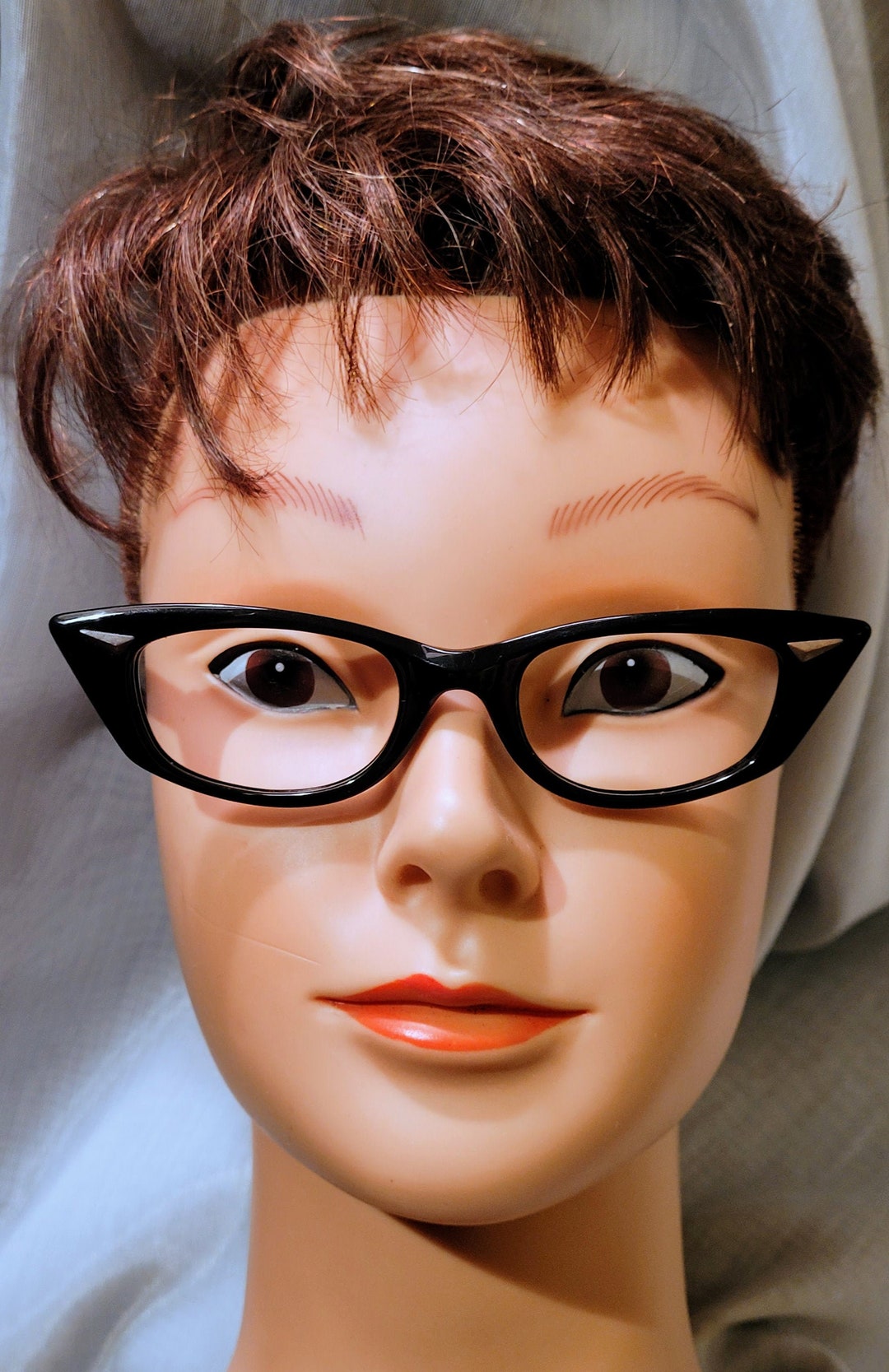 Vintage Bausch & Lomb Frames Black Cat Eyeglasses BL Eyewear Studded ...