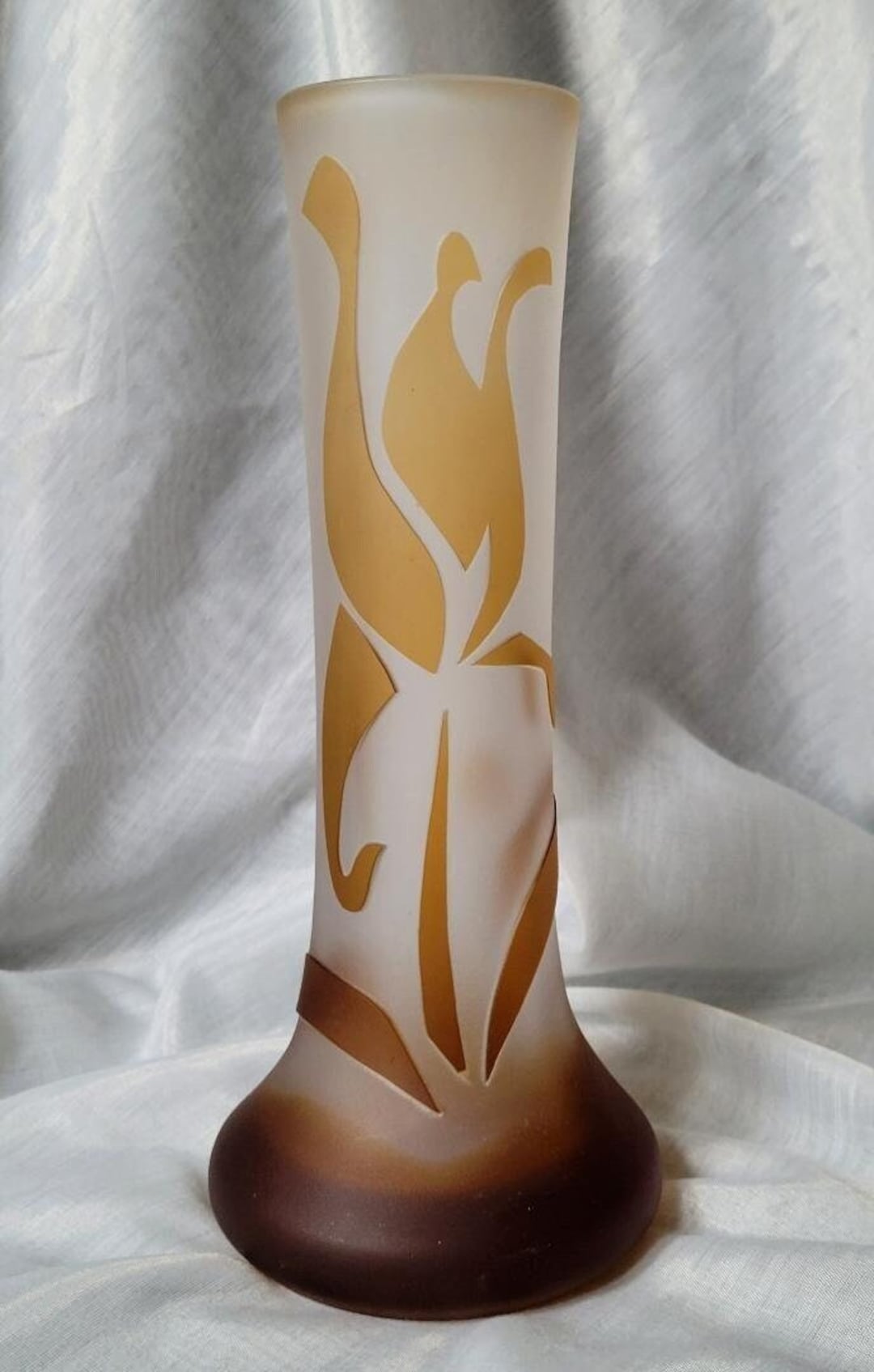 Bayel Lead Crystal French Cameo Glass Vase Sevres Art Glassware ...