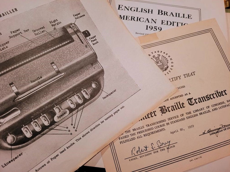 Perkins Brailler Machine Instruction Manuals Dust Cover Accessories ...