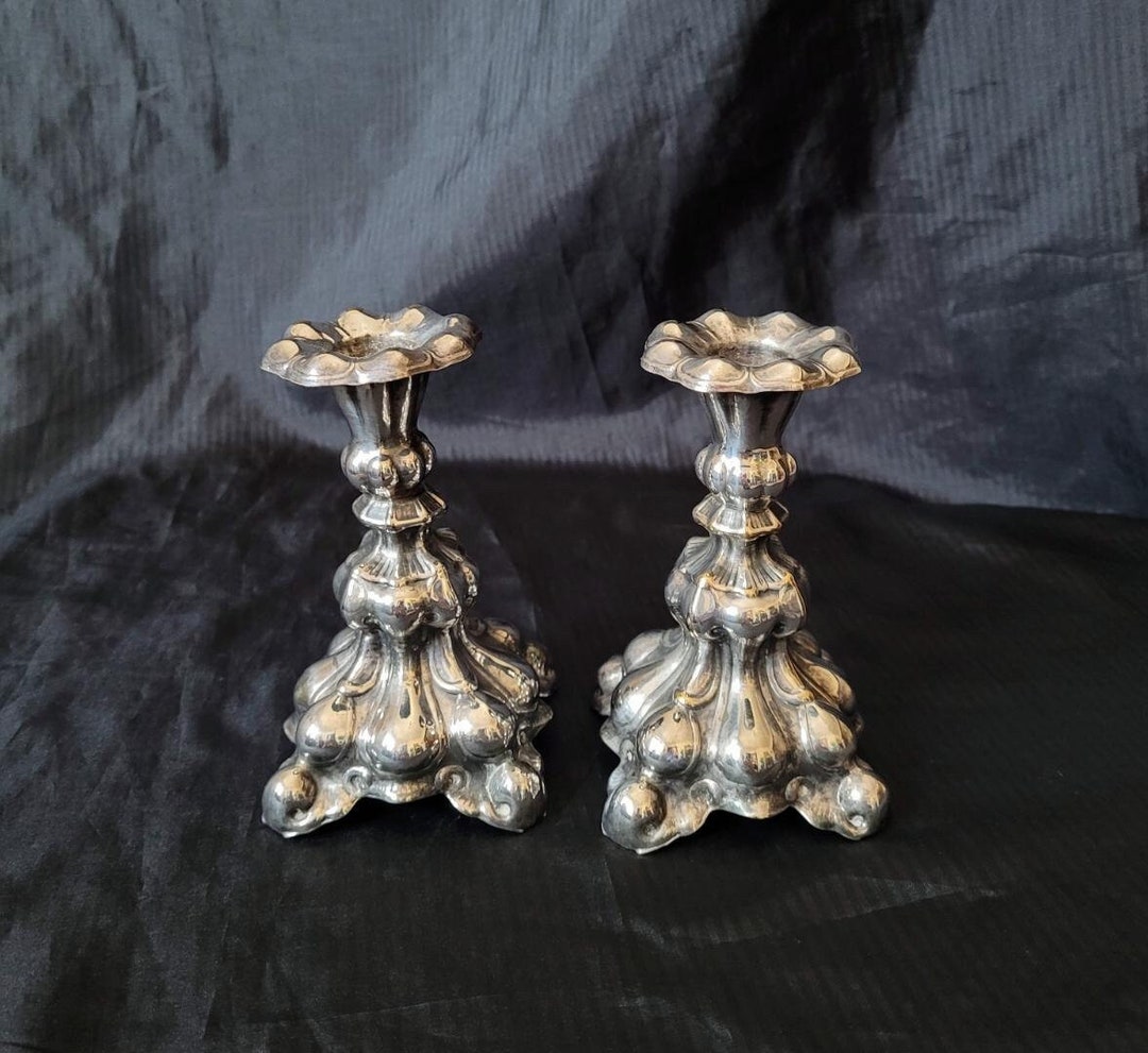 Pair of Rococo Style Candle Taper Holders Baroque Art Decor Set - Etsy