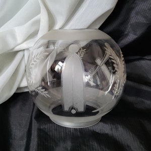 Rare Antique Masonic Cut Glass Globe Lamp Light Shade Freemasons ...