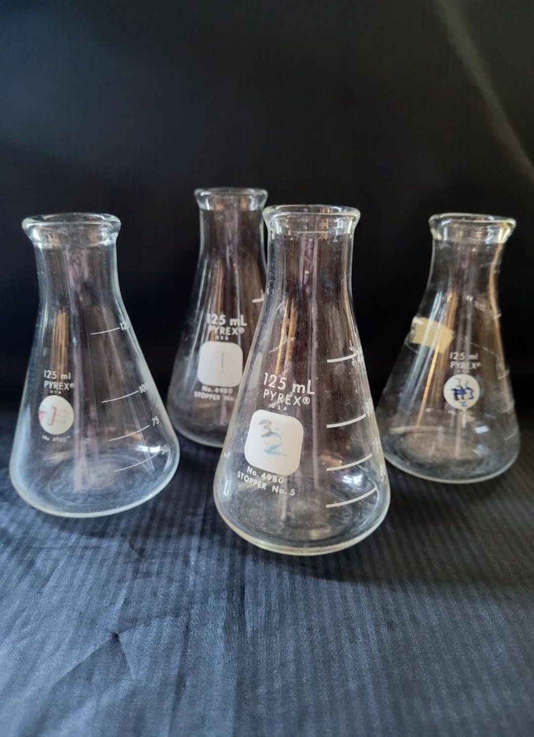 Lab Lot Pyrex 125 Ml Conical Flasks Erlenmeyer Chemistry Science Oddity ...