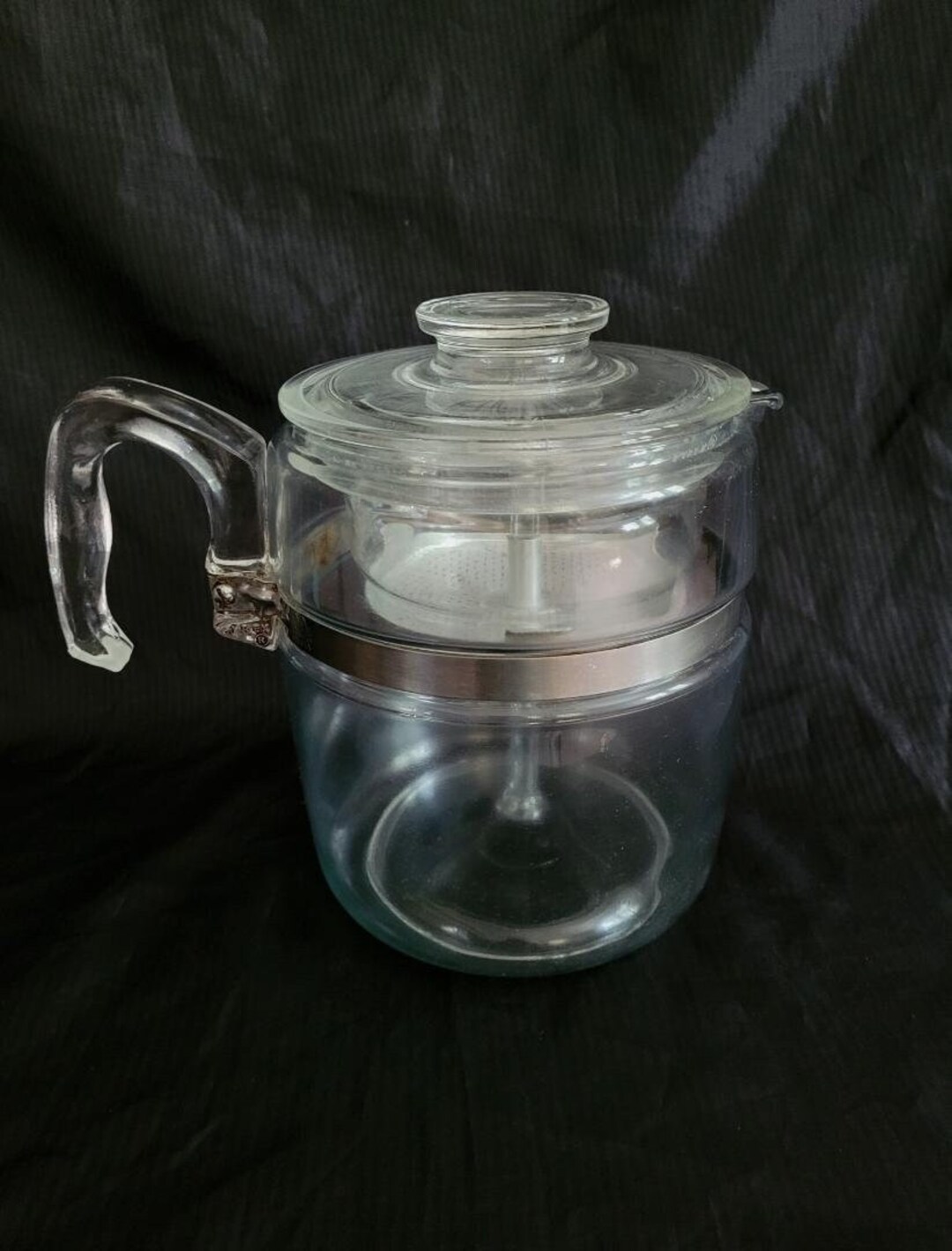 Vintage Pyrex Flameware Coffee Pot 9-cup Stovetop Percolator Glass ...