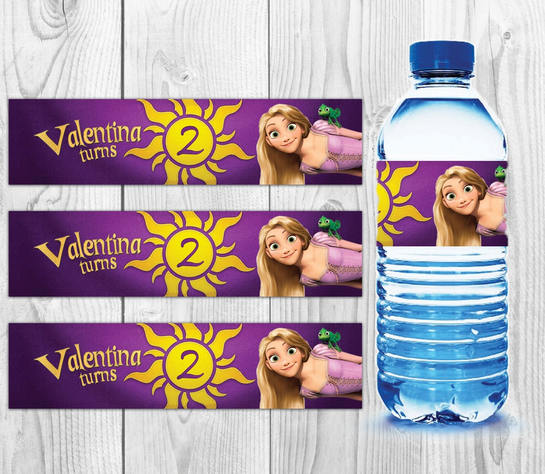 PRINTED RAPUNZEL TANGLED Birthday Water Bottle Labels - Etsy
