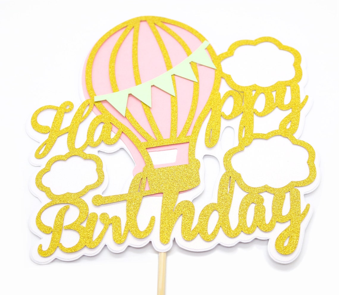 HAPPY BIRTHDAY BALLOON Cake Topper Cupcake Topper Glitter - Etsy