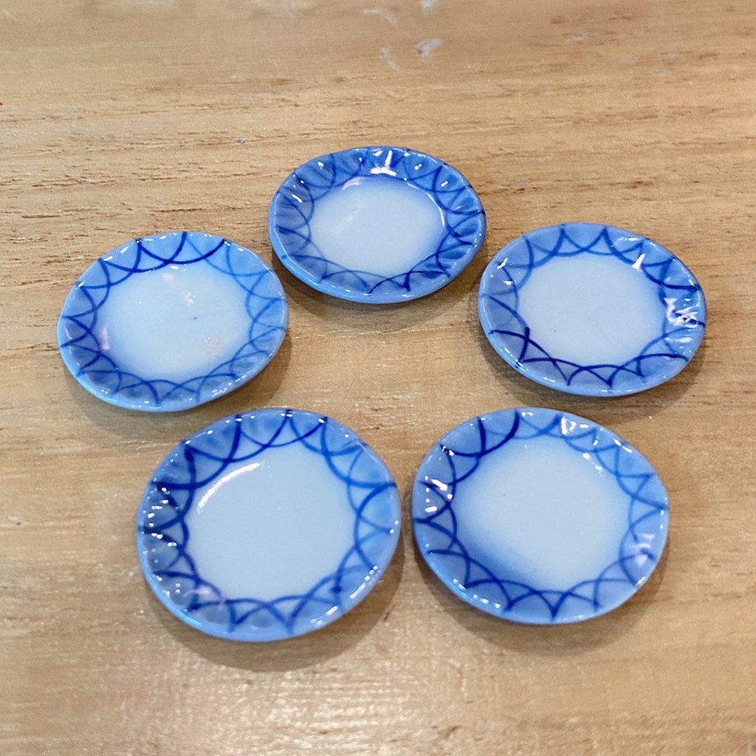 5 Pcs.miniature Plate,ceramic Plate Miniature,miniature Food Plate ...