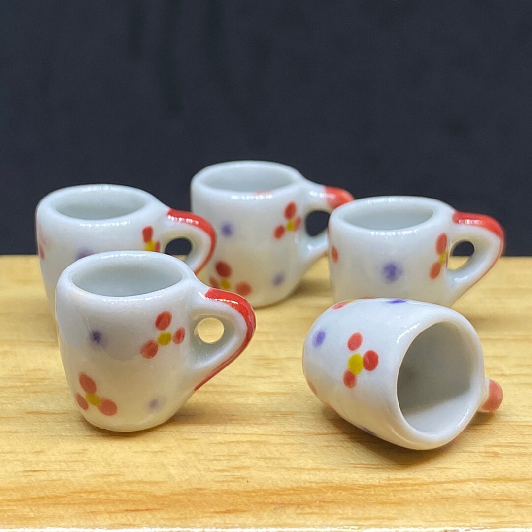 5 Miniature Empty Mug,miniature Empty Cup,miniature Empty Coffee Cup ...