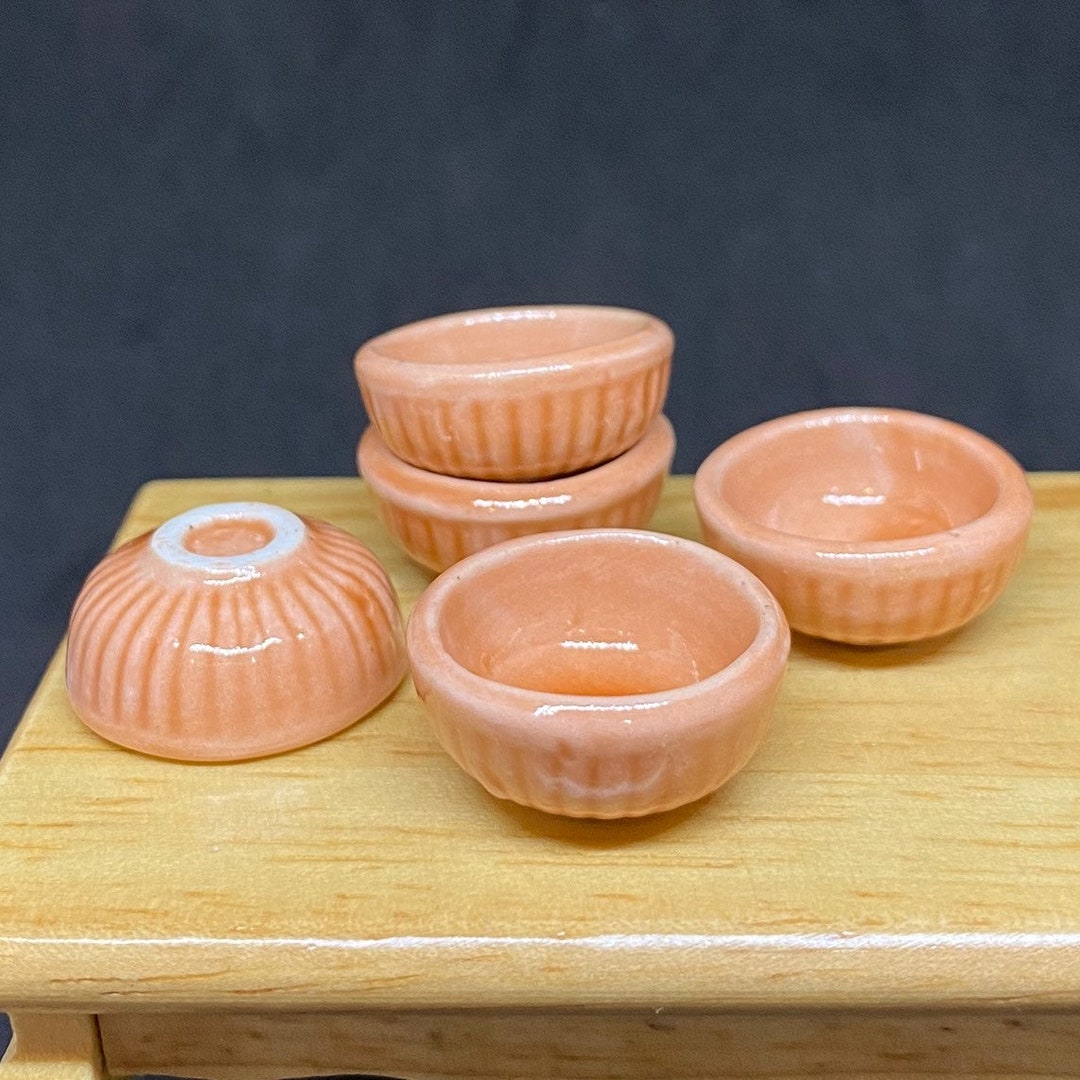 5 Miniature Bowl,mini Ceramic Bowl,miniature Food Bowl,miniature Plate ...