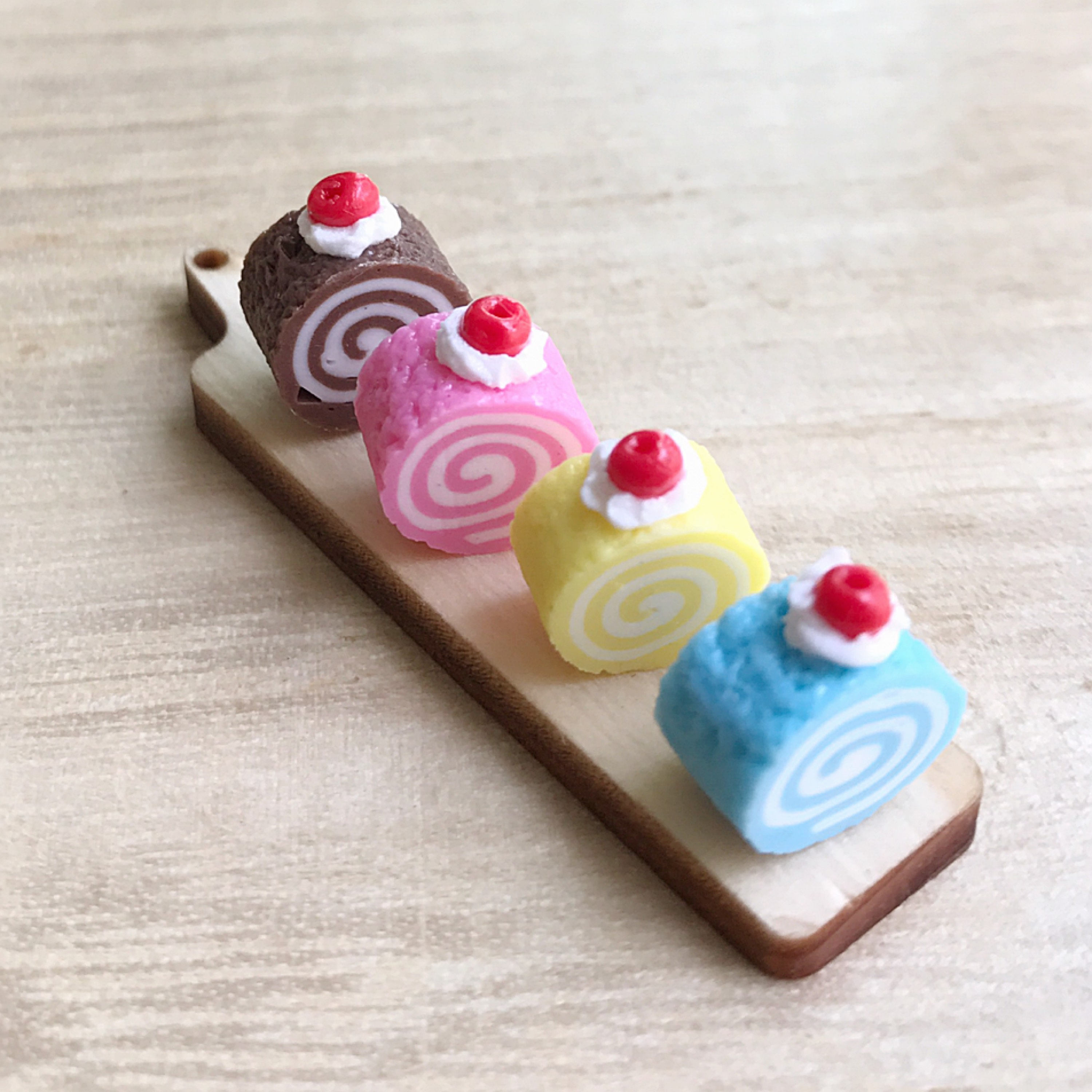 Miniature Cake Roll on wooden trayMiniature CakesMiniature | Etsy