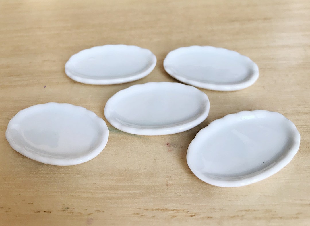 5miniature Ceramic Plate,miniature Food Plate,dollhouse Plate,miniature ...