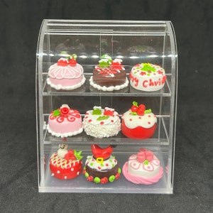 Miniature Bakery Display With Christmas Cakes,miniature Stand,miniature ...