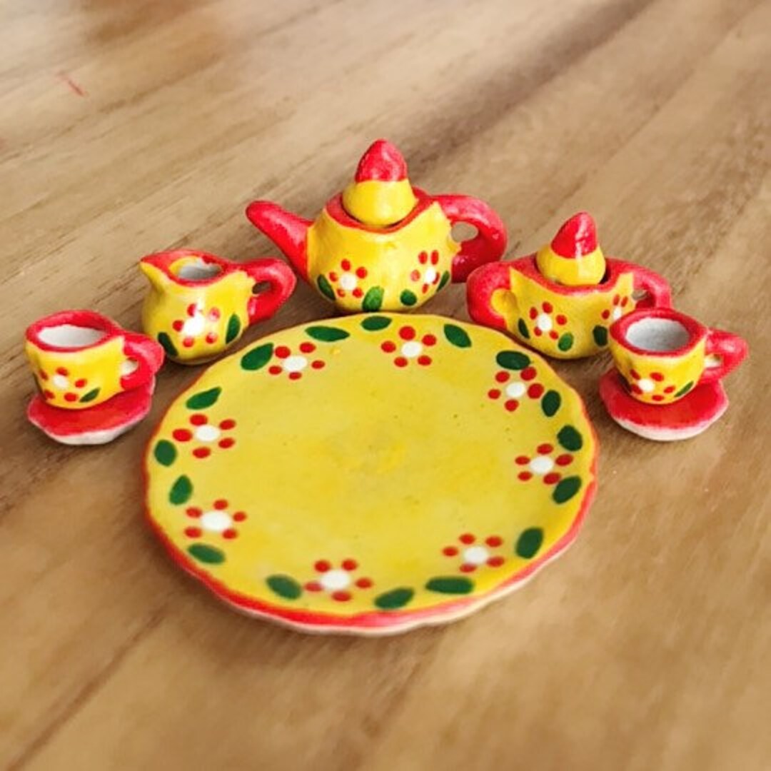 Miniature Tea Setminiature Green English Tea Setminiature - Etsy