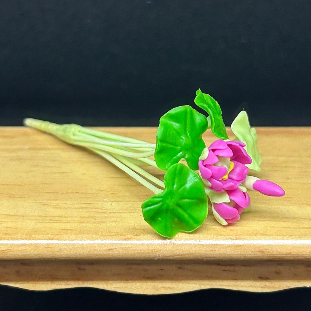 Miniature Lotus,miniature Flower Pot,miniature Vase,dollhouse Flower ...