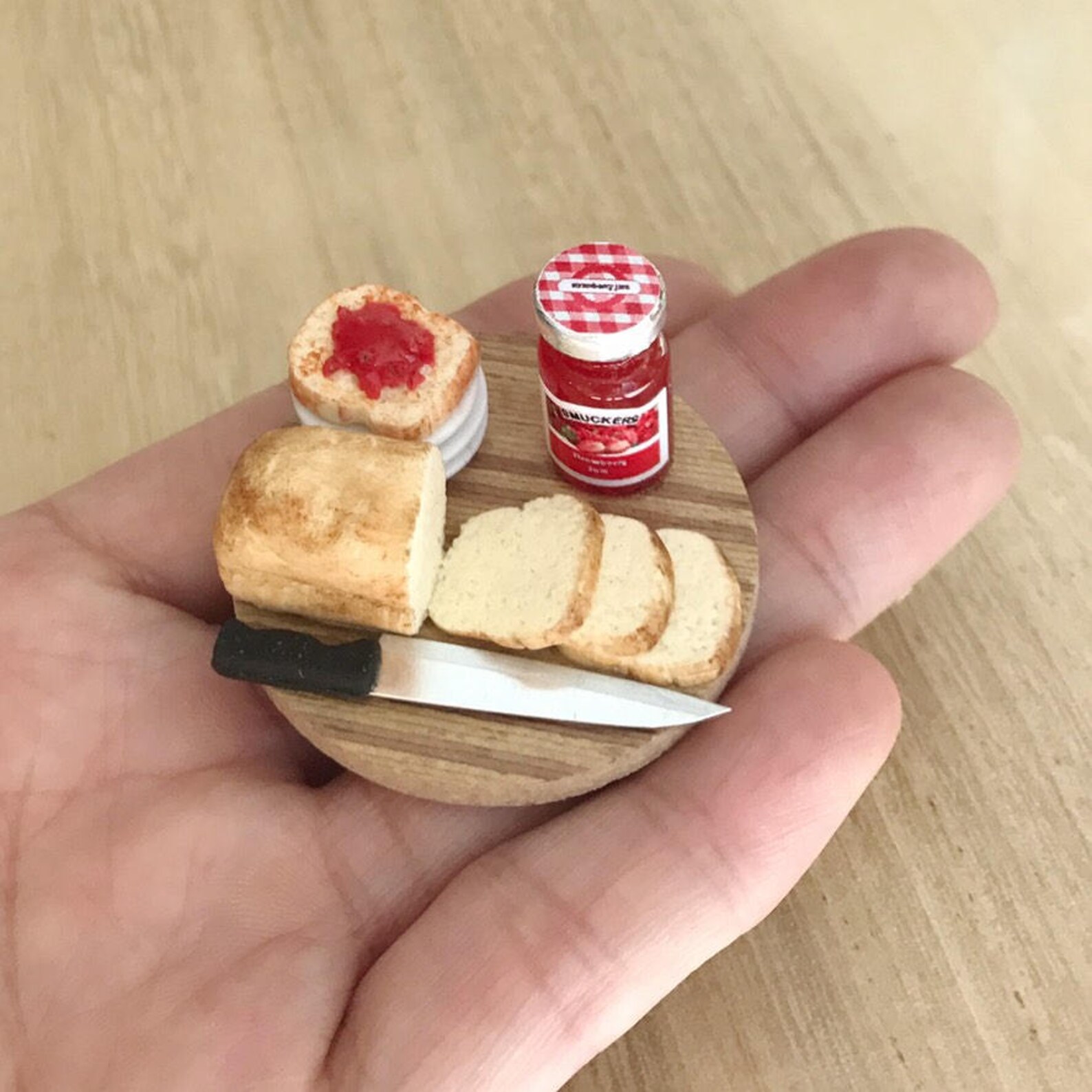 Miniature Bakery Set on the Tray,miniature Toast,miniature Yam ...