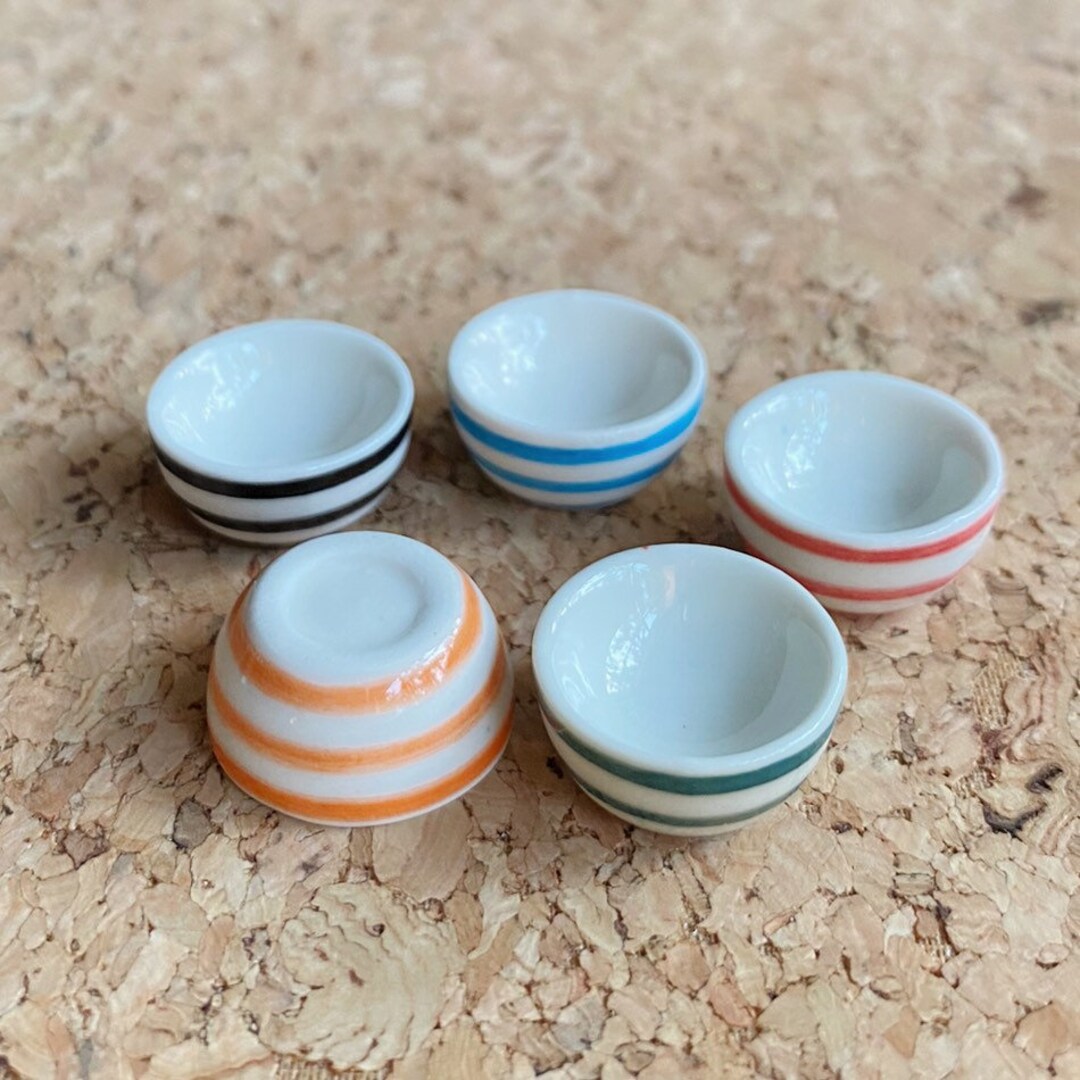 5 Mix Color Miniature Bowl Size S,mini Ceramic Bowl,miniature Food Bowl ...