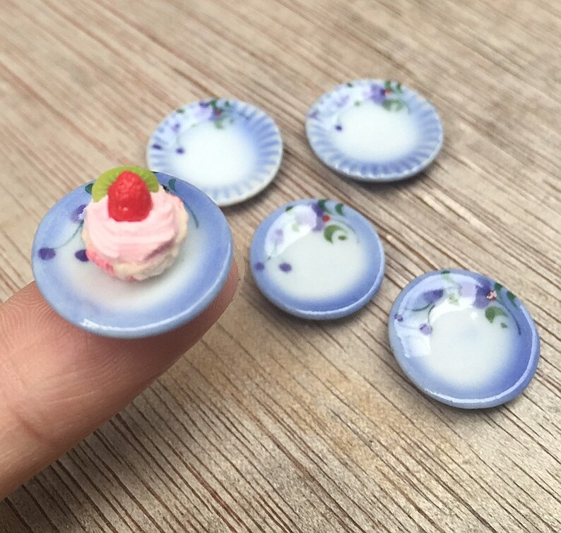 5 Miniature Platemini Ceramic Plateminiature Food Platecake | Etsy