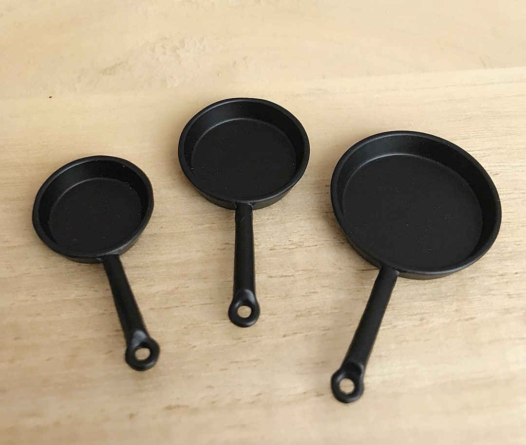 3 Pcs. Set Miniature Fry Pan,miniature Kitchenware,dollhouse ...
