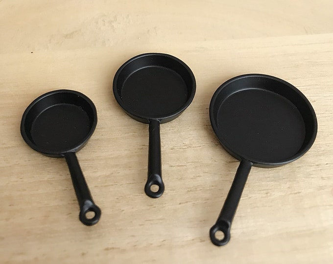 3 Pcs. Set Miniature Fry Panminiature Kitchenwaredollhouse - Etsy
