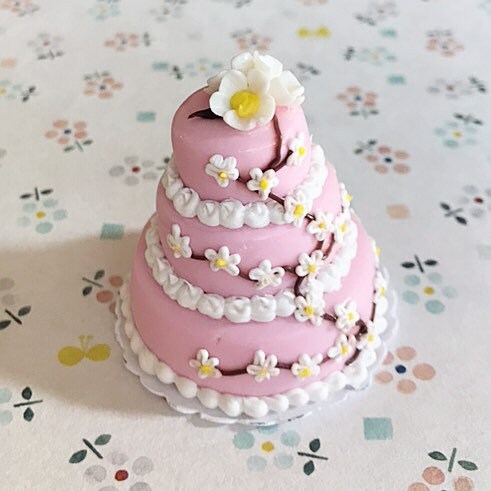 Miniature 3tier Wedding Cakeminiature Cakesminiature - Etsy