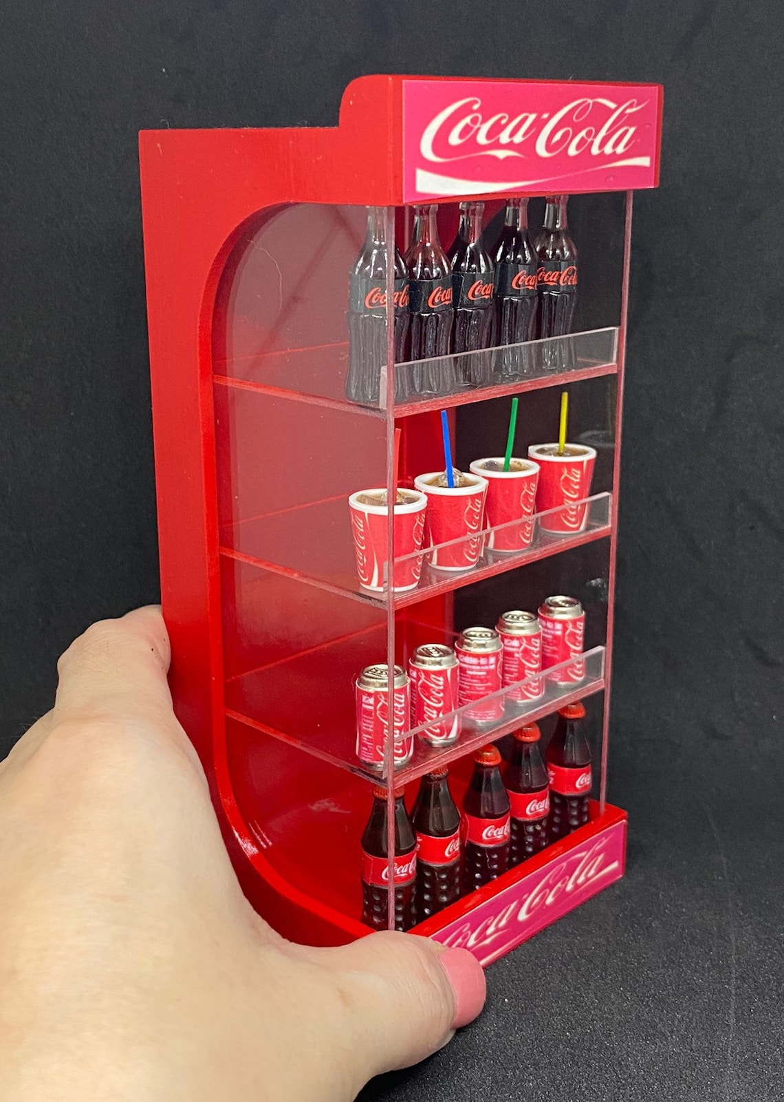 Miniature Coca Cola Wooden Cabinet,miniature Showcase,miniature Display ...