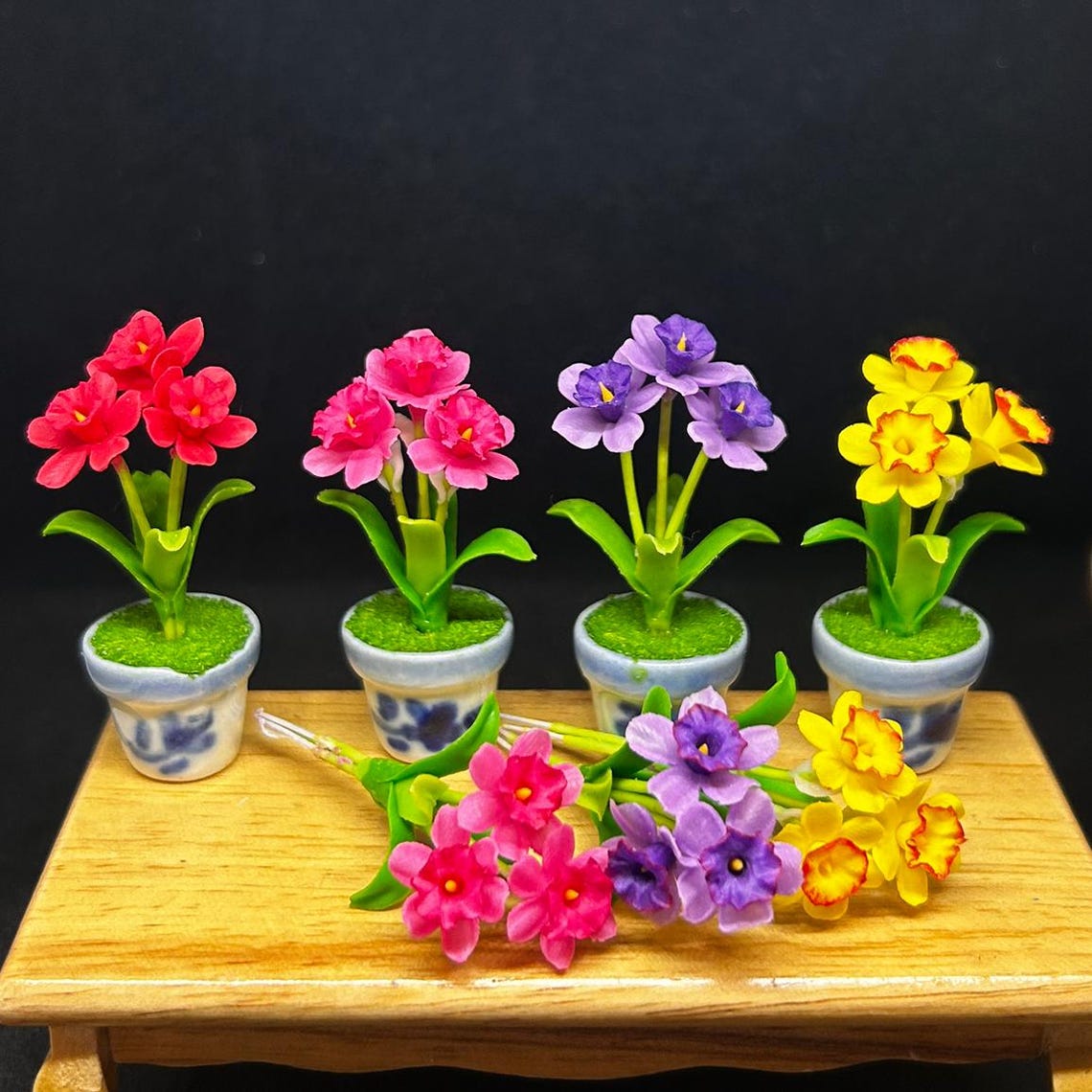 Miniature Flower,miniature Flower Pot,miniature Vase,dollhouse Flower ...