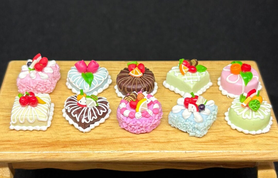 10pcs.miniature Cake,miniature Sweets,miniature Bakery,dollhouse Cake ...