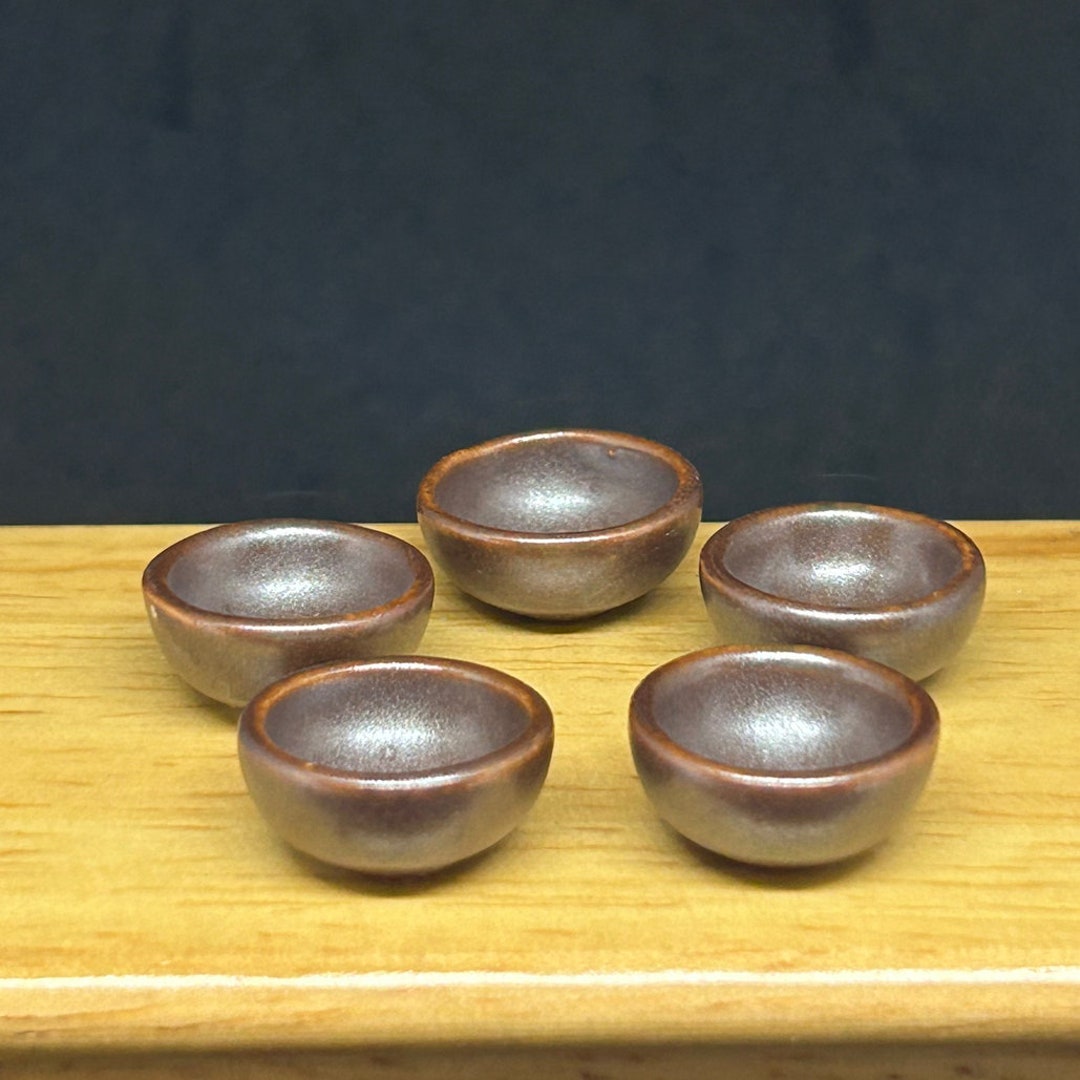 5 Miniature Bowl,mini Ceramic Bowl,miniature Food Bowl,miniature Plate ...